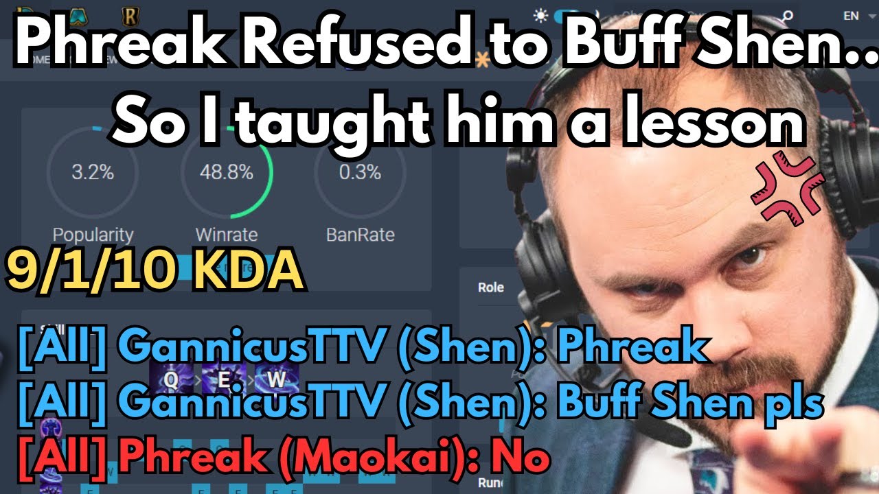 The Reason Shen Is Not Receiving Buffs - Beating Phreak After He ...