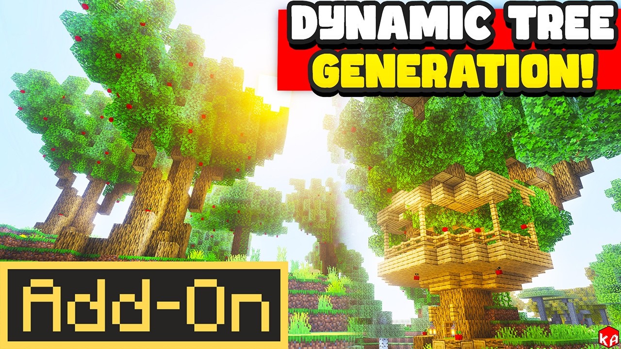 Minecraft Bedrock Just Got HUGE Trees! Dynamic Tree Generation Add-On ...