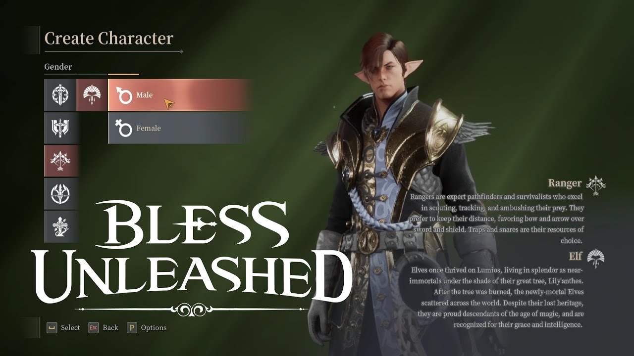 Character Creation - Elf Male | Bless Unleashed - YouTube