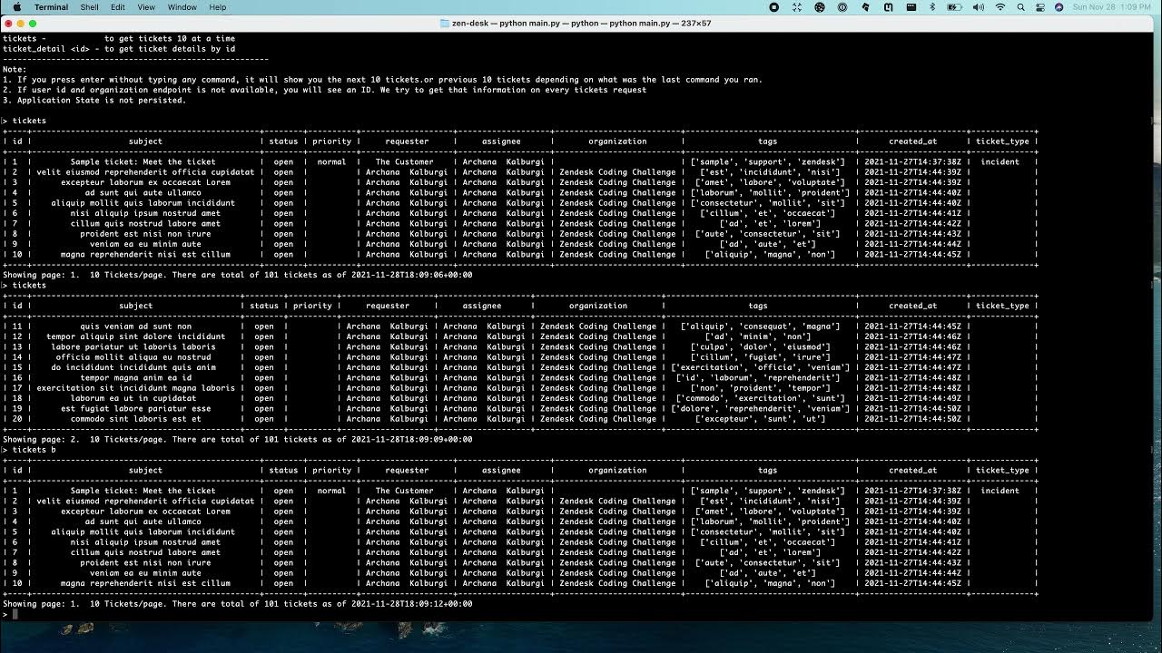 Intern Coding Challenge - Zendesk CLI Ticket Viewer - YouTube