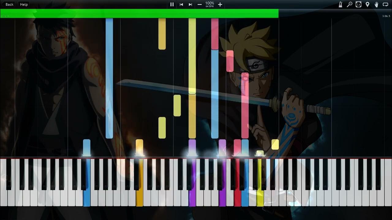 Boruto OST - Patience Synthesia Piano Tutorial (midi) - YouTube