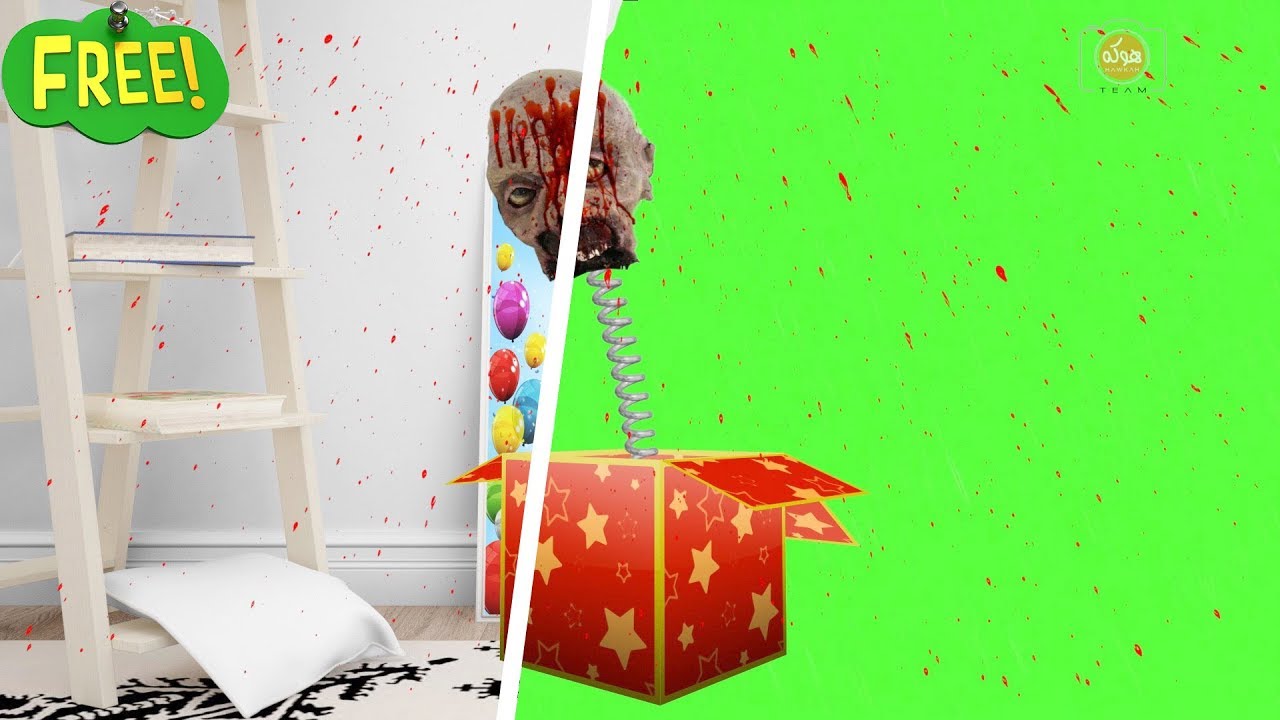 Three Different Animated Zombie Gift Box | Green Screen | included ...