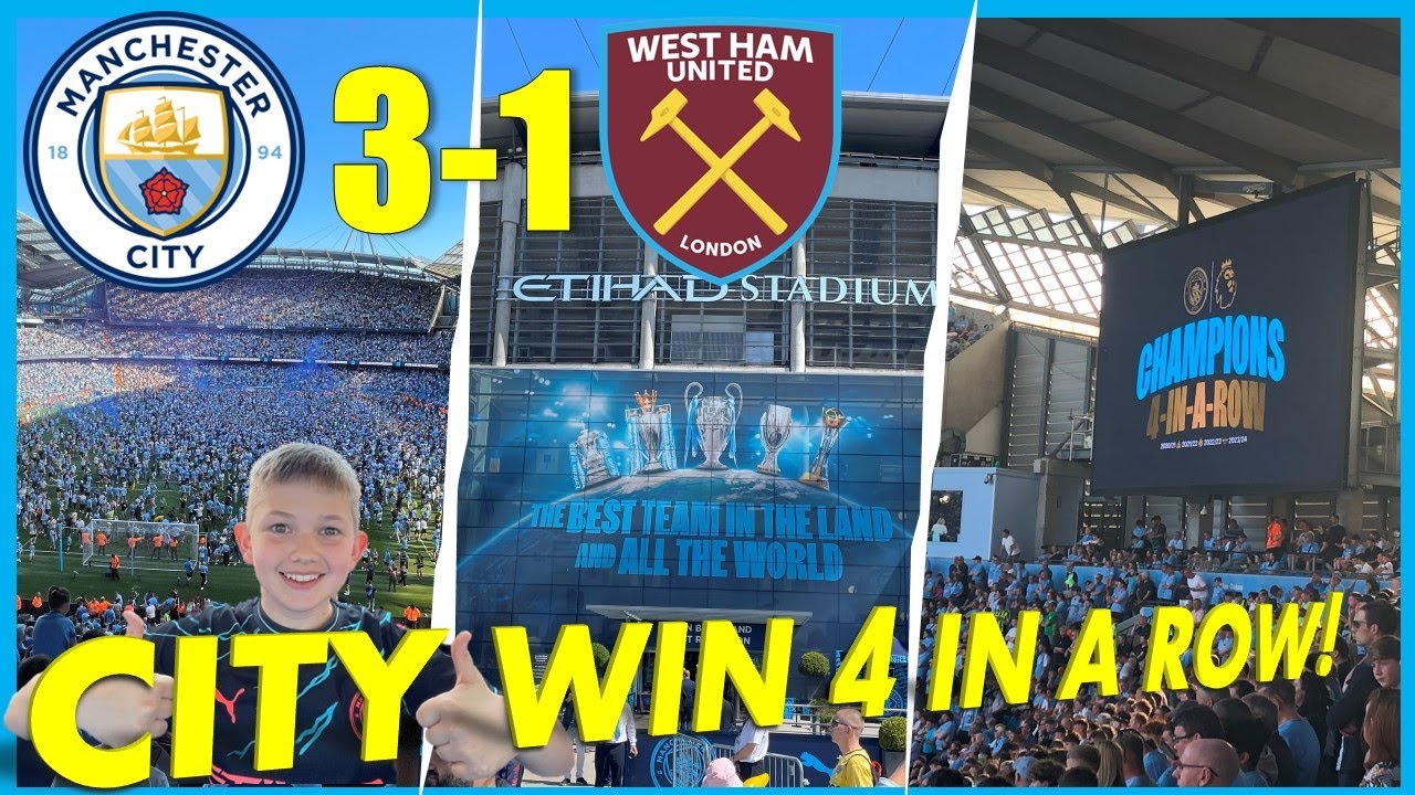 MANCHESTER CITY 3-1 WEST HAM UNITED | VLOG | CITY WIN 4 IN A ROW! - YouTube