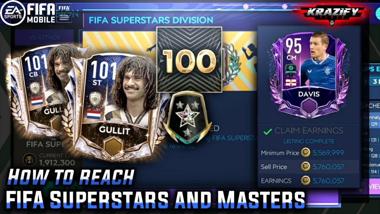 HOW TO REACH FIFA MASTER , SUPERSTARS FOR PRIME ICON GULLIT |TOP 100 ...