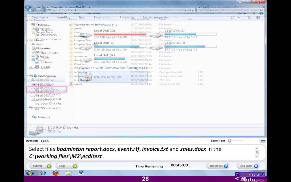 Ecdl ICdl Module 2 Windows7 الأسئله المتوقعه امتحان الويندوز 7 V 5 ...