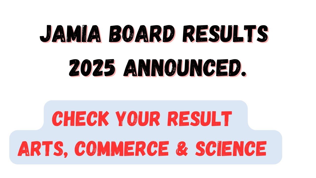 Jamia Board Exam Results 2025 Announced🔥 - YouTube