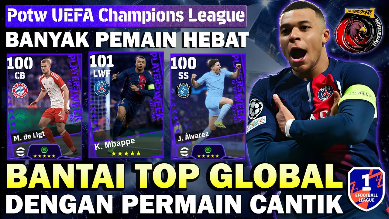 WOW POTW UCL! ADA MBAPPÉ 101 DAN MELAWAN TOP GLOBAL DENGAN PERMAINAN CANTIK! MANTAP BRO! - YouTube