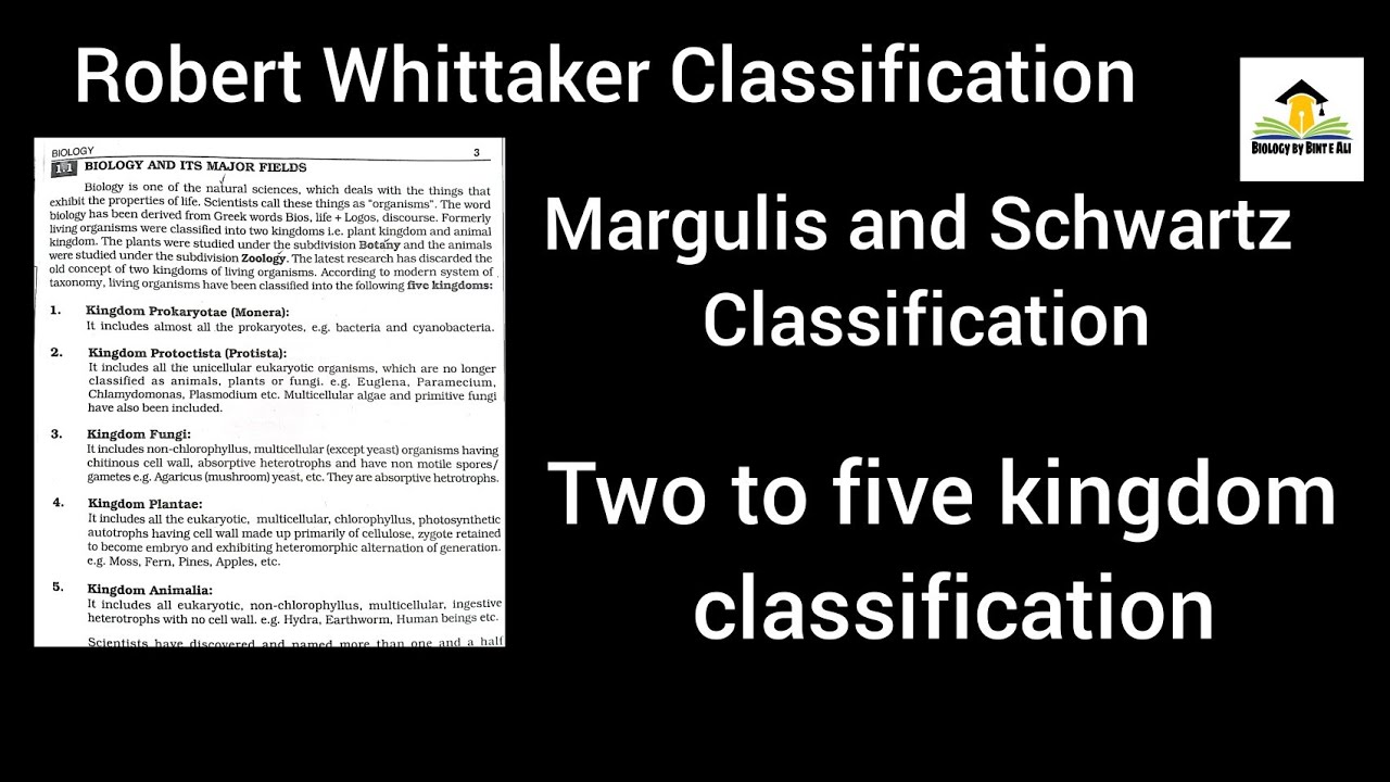 Five kingdom classification || Robert Whittaker Classification ...
