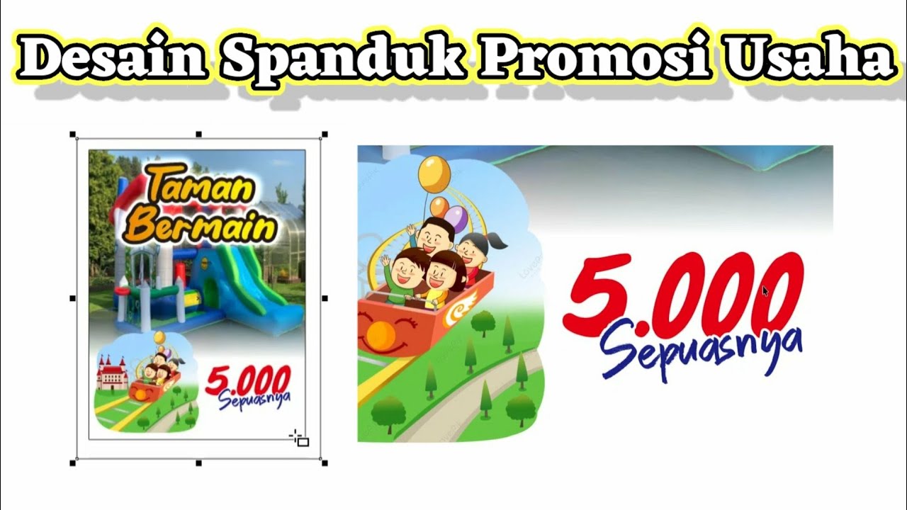 DESAIN SPANDUK PROMOSI SIMPEL - YouTube