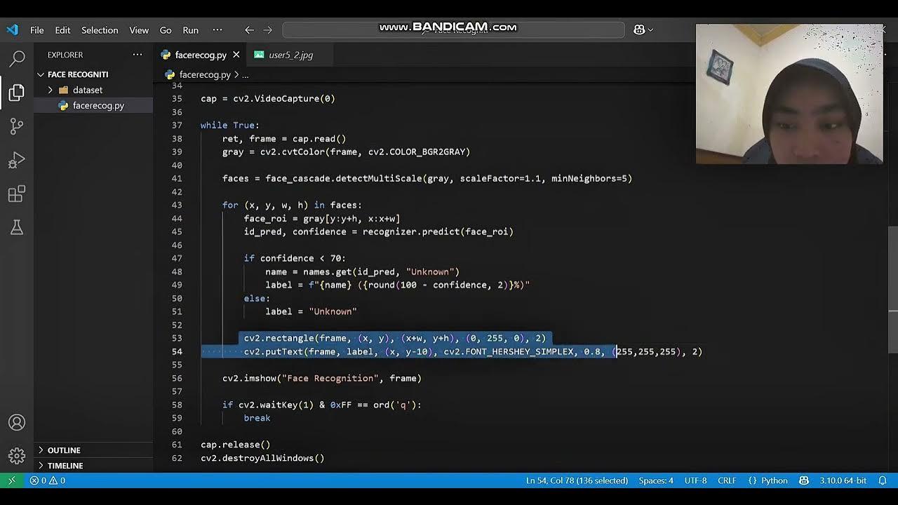Cara membuat sistem face recognition sederhana menggunakan python + OpenCv - YouTube
