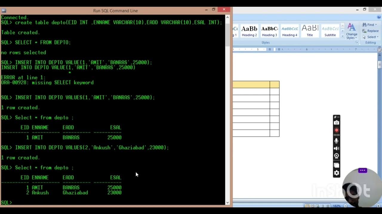 How To Insert Data Into Tablet Using Sql Commond Part2 Youtube