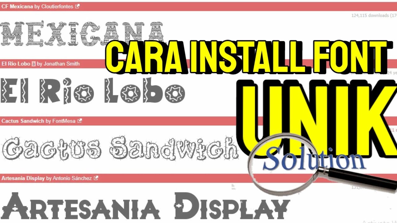 Cara Install Tulisan Font Unik di Laptop /PC - YouTube