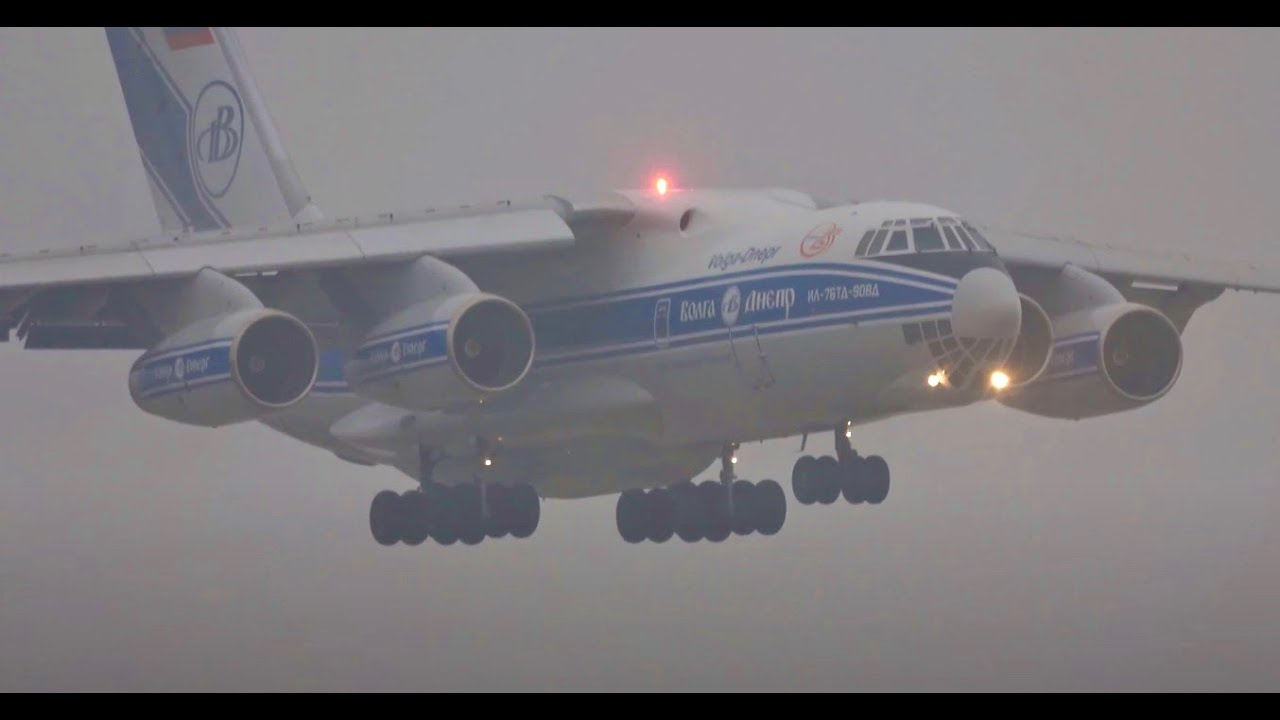 (4K) (Rare) Volga-Dnepr Ilyushin IL-76 and Heavy Aircraft Friday Plane ...