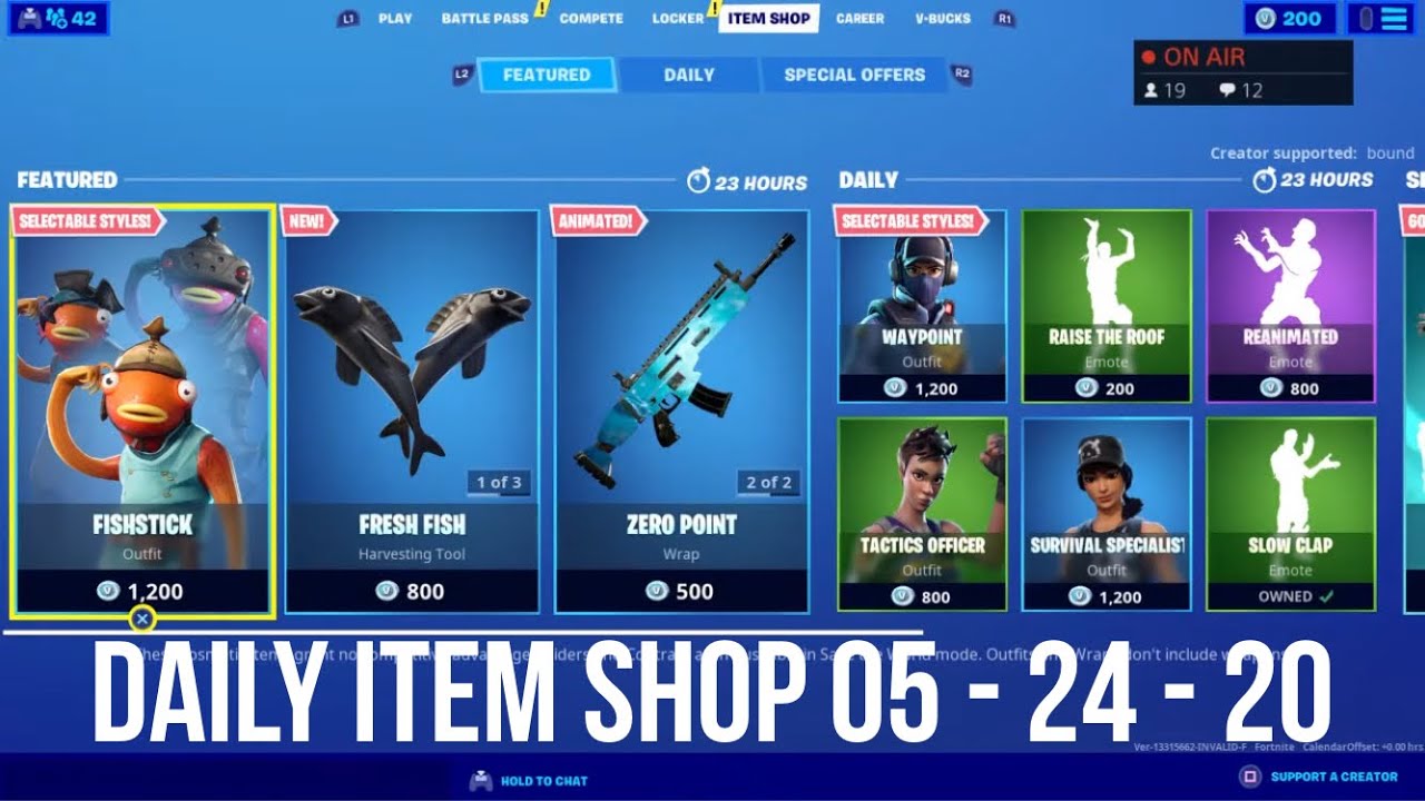 Fortnite daily item shop 05 - 23 - 20 & Playing w/ subs - YouTube