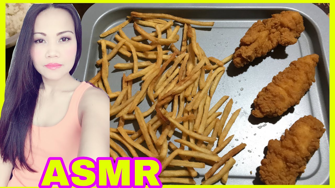 ASMR Eating Fried Chicken and French Fries from Steak & Shake - YouTube