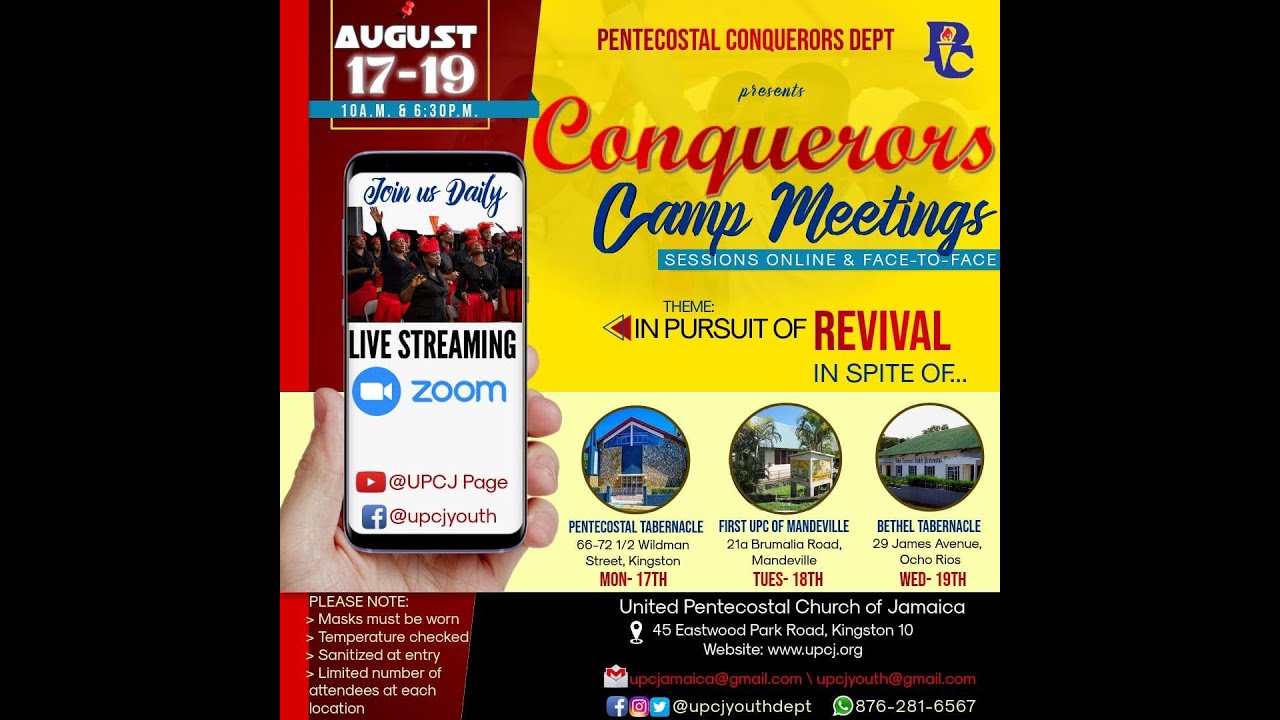 UPCJ: Pentecostal Conquerors Dept. CONQUERORS CAMP MEETINGS "in pursuit ...