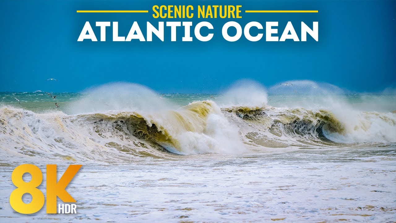 Atlantic Waves of New York 8K HDR Relaxation Video | Slow-Motion Ocean ...