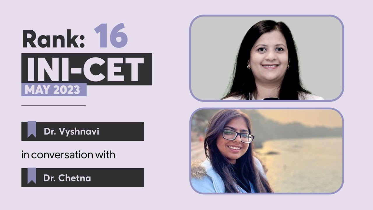AIR 16 Dr. Chetna INI CET 2023 Interview with Dr. Vyshnavi - YouTube