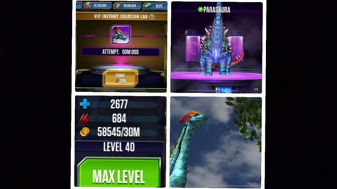 Getting Parasaura to level 40! | Jurassic World: The Game (JW: TG ...