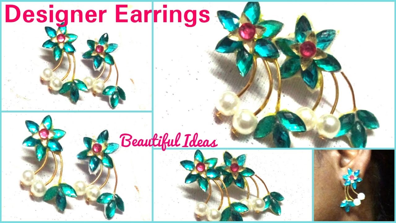 How to Make Designer Earrings/Paper Designer Earrings Making at Home ...