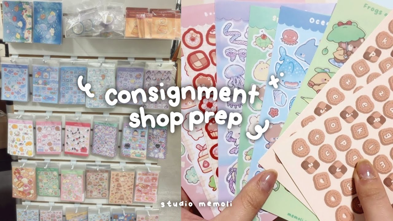 prepping for my first consignment shop ꣑ৎ packing stickers + little ...