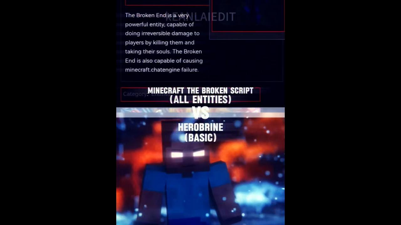 Herobrine (basic) vs Minecraft the broken script (all entities) @murder_drones-U6ss #shrots ...