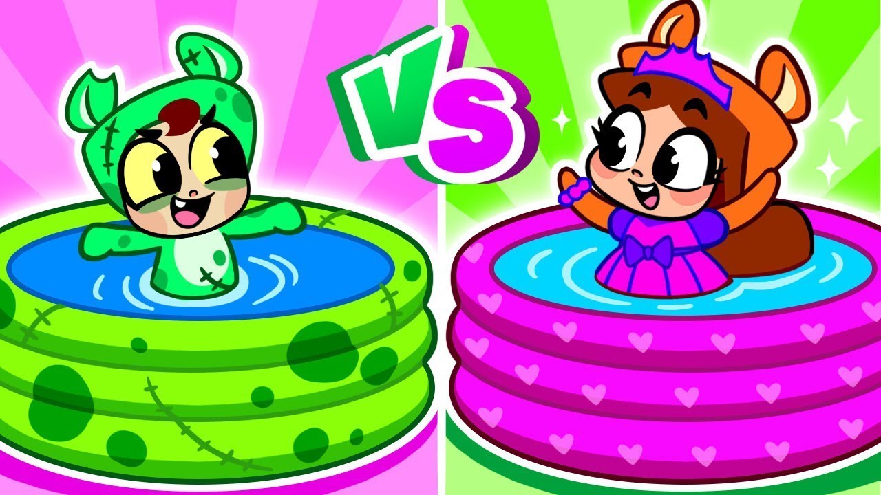 Princess VS Zombie 🧟 Swimming Pool Adventure | Angel vs Demon 😈 Cartoon ...