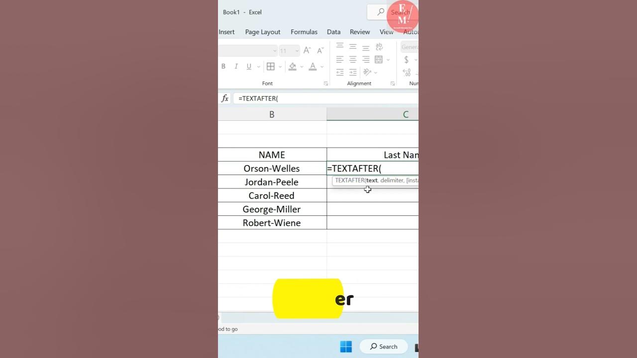 Use TEXTAFTER Formula in Excel #excel #shorts - YouTube