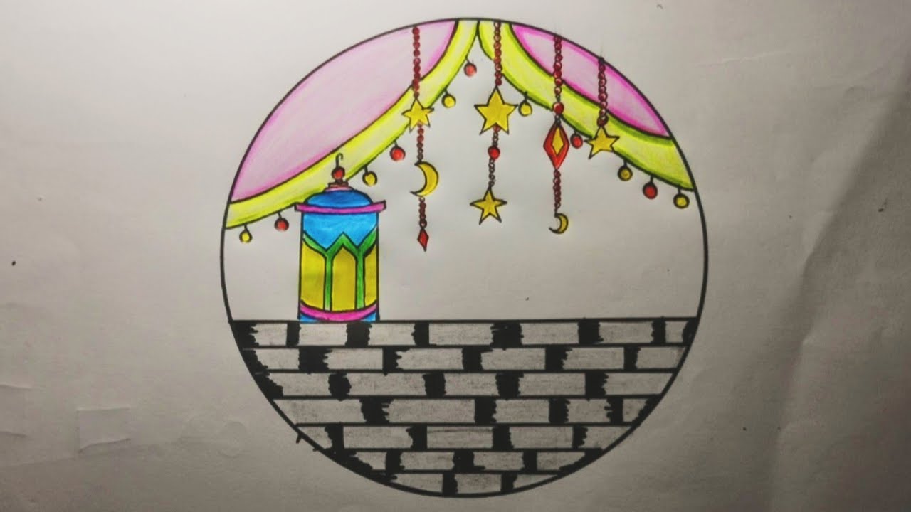 How to draw a Ramadan Drawing. #ramadan #mubarak. Happy Ramadan. - YouTube