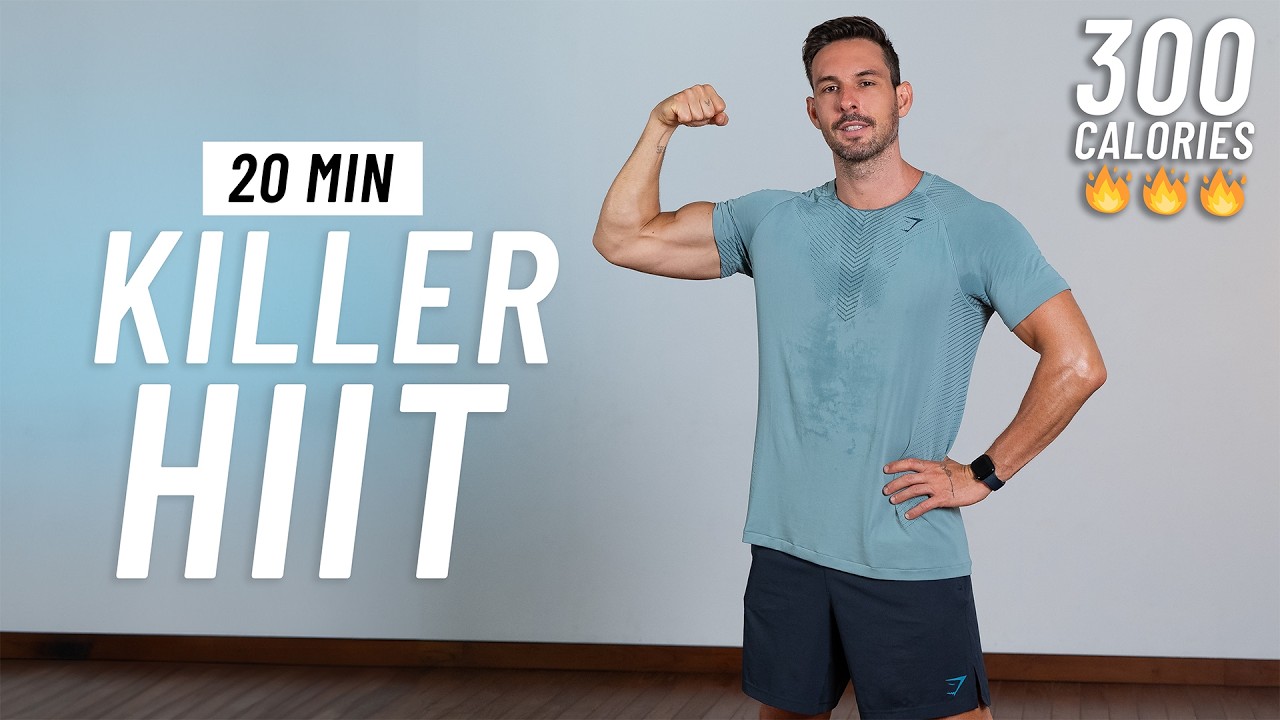 20 Min Killer HIIT Workout For Fat Burn & Cardio (No Equipment, No ...