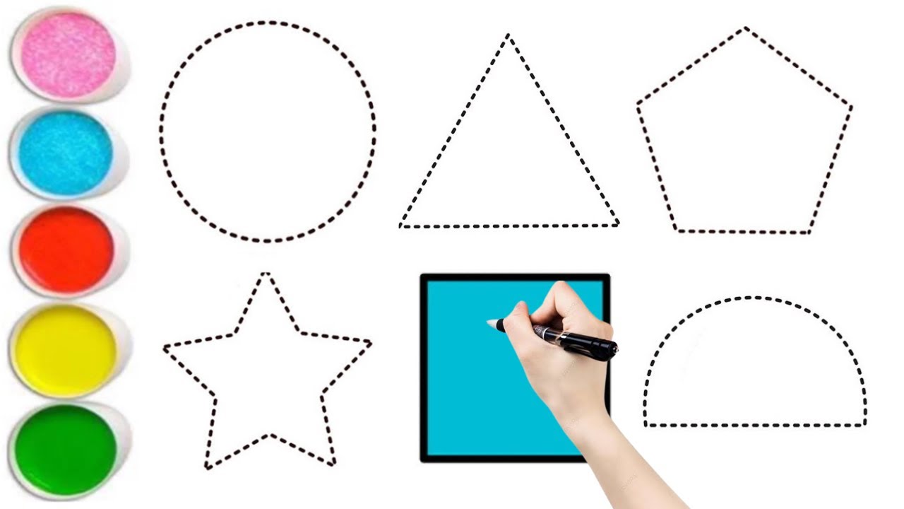 Shapes drawing for kids | Colours and draw for toddlers | Learn 2d ...