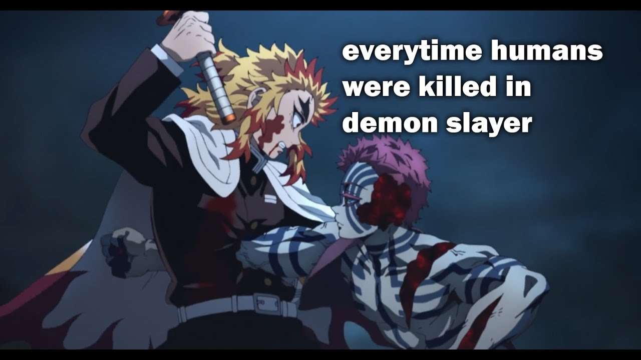 everytime humans were killed by demons in demon slayer - YouTube