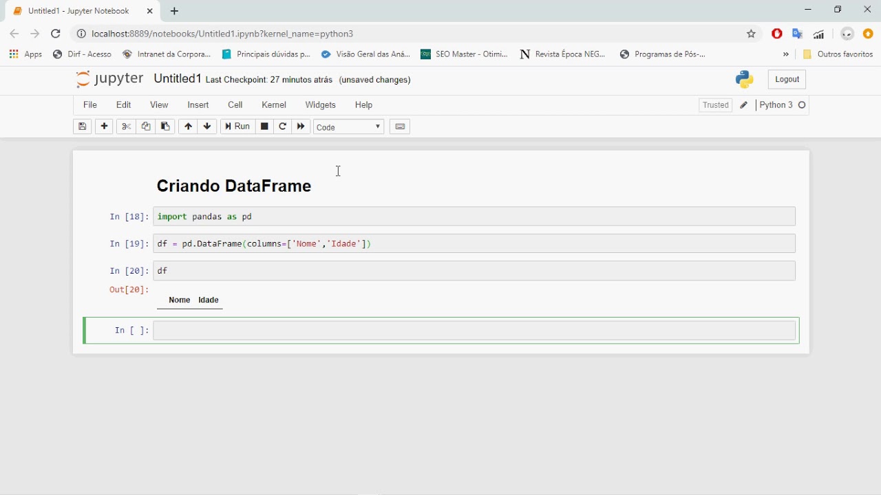 Python Pandas Criando Dataframe E Incluindo Registros Com Loc E 4605