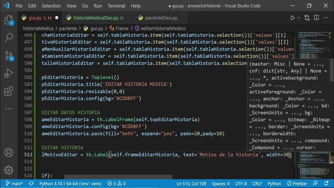 20. TopLevel Editar Historia - Proyecto Historial Médico con PYTHON ...