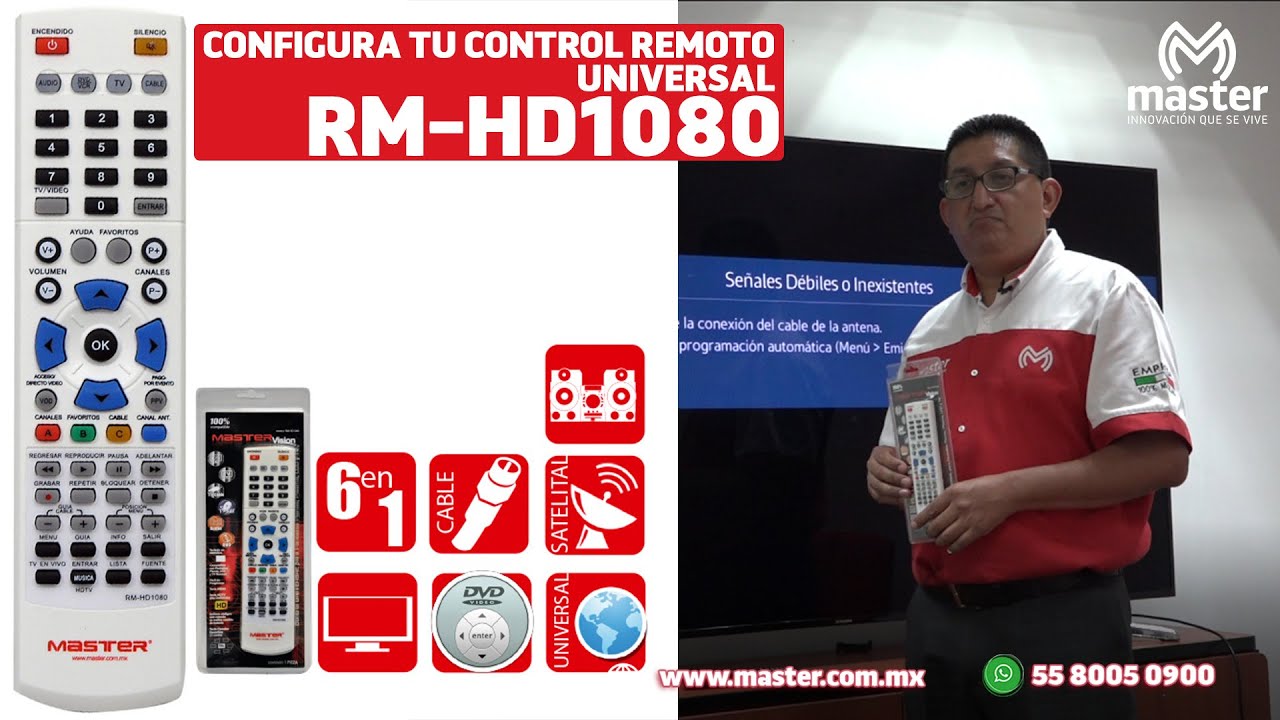 Te enseñamos a configurar tu CONTROL REMOTO UNIVERSAL RM-HD1080 - YouTube