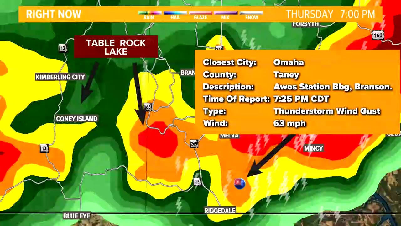 Advanced radar map over Table Rock Lake - YouTube