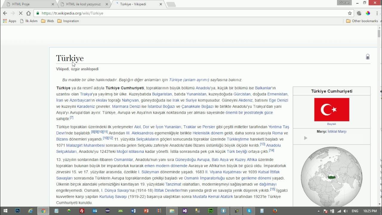 Web Tasarımı Dersleri : HTML - Ders 11: İlk HTML sayfamız - YouTube