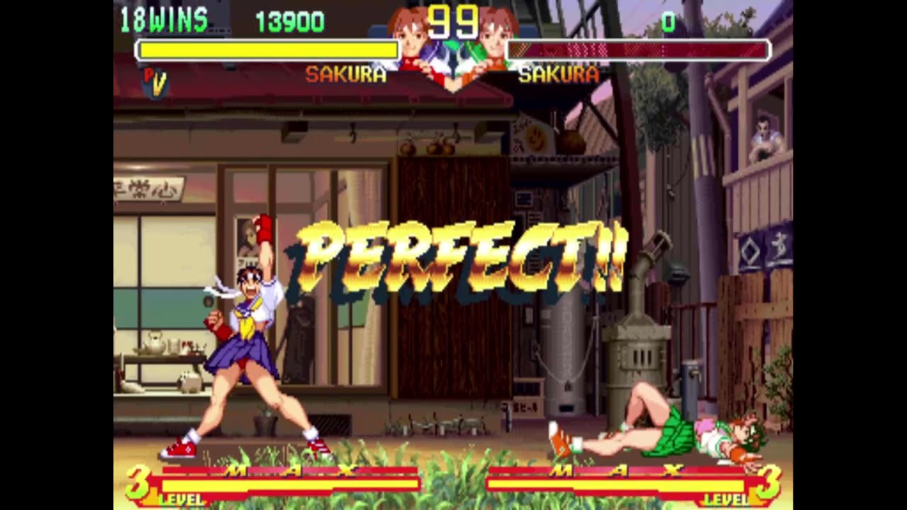Street Fighter Alpha 2 - Sakura (Intro & Win Poses) - YouTube
