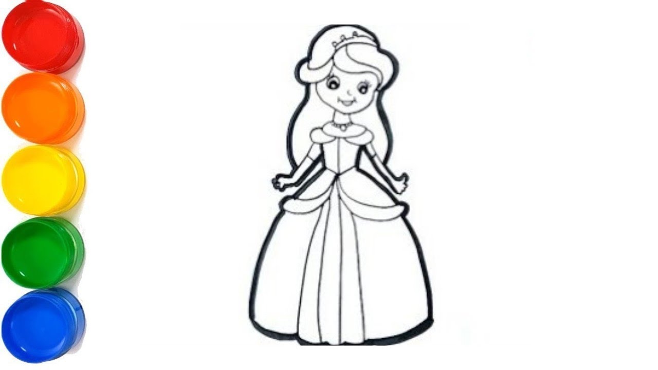 Doll drawing ll Beautiful doll drawing easy ll Doll drawing with colour ...