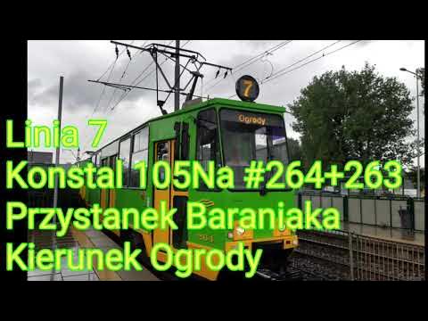 MPK Poznań - Linia 7 - Konstal 105Na #264+263 - YouTube