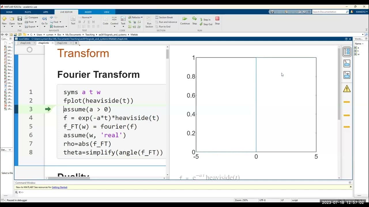Fourier Transforms - MATLAB - YouTube