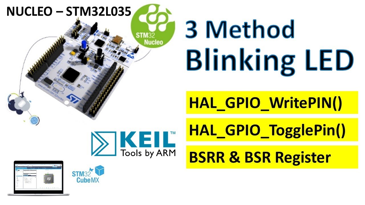 Blinking Led Stm32l053 Nucleo Keil Stm32cubemx Youtube