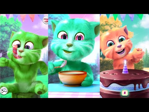 Talking Ginger cat 2 🐈 | Talking Cat music so funny 😆 | Talking cat eat 🥦🍒🍟🥨🥐 | Ginger cat - YouTube