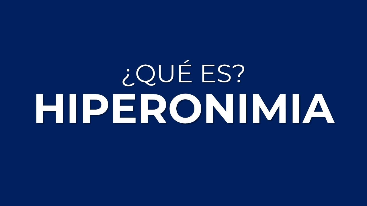 ¿Qué es la HIPERONIMIA? - YouTube