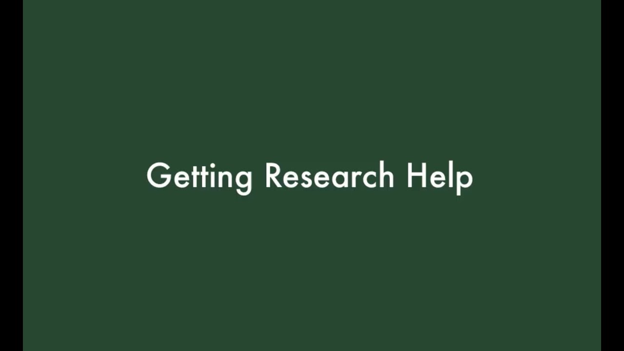 Getting Research Help - YouTube