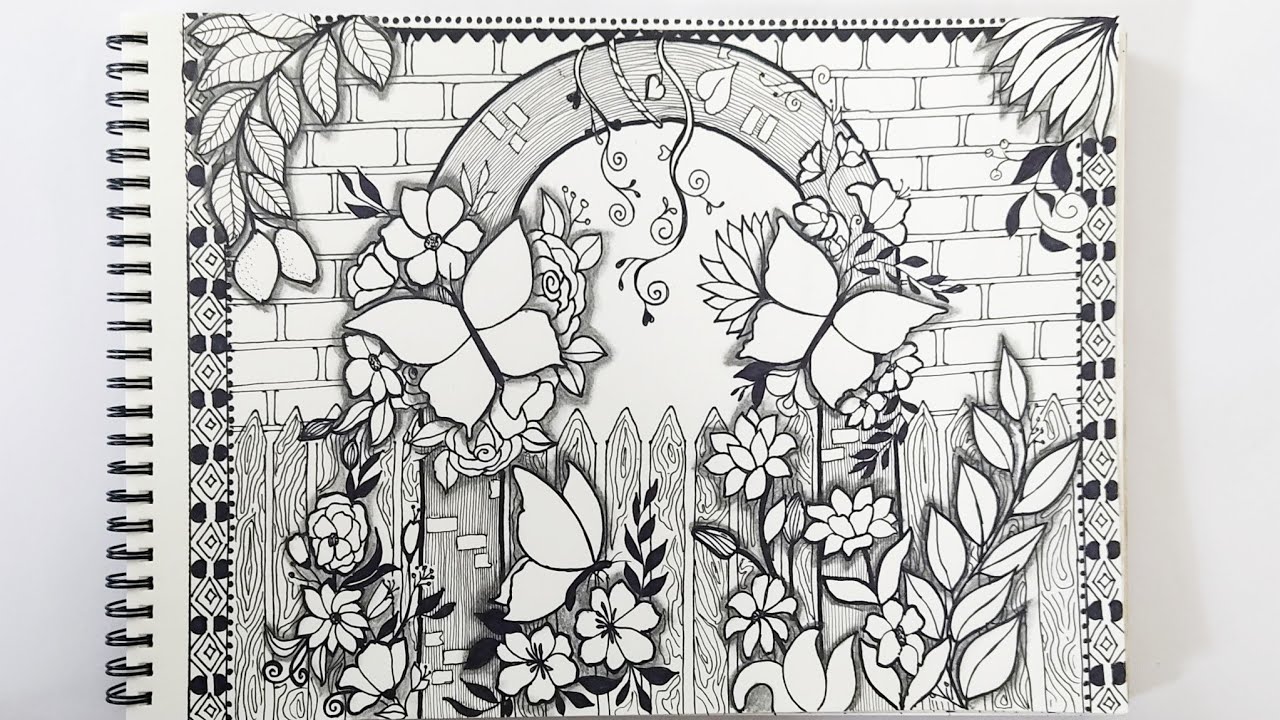 Fantasy Garden Zentangle Art | Zentangle Design | Doodle Art ...