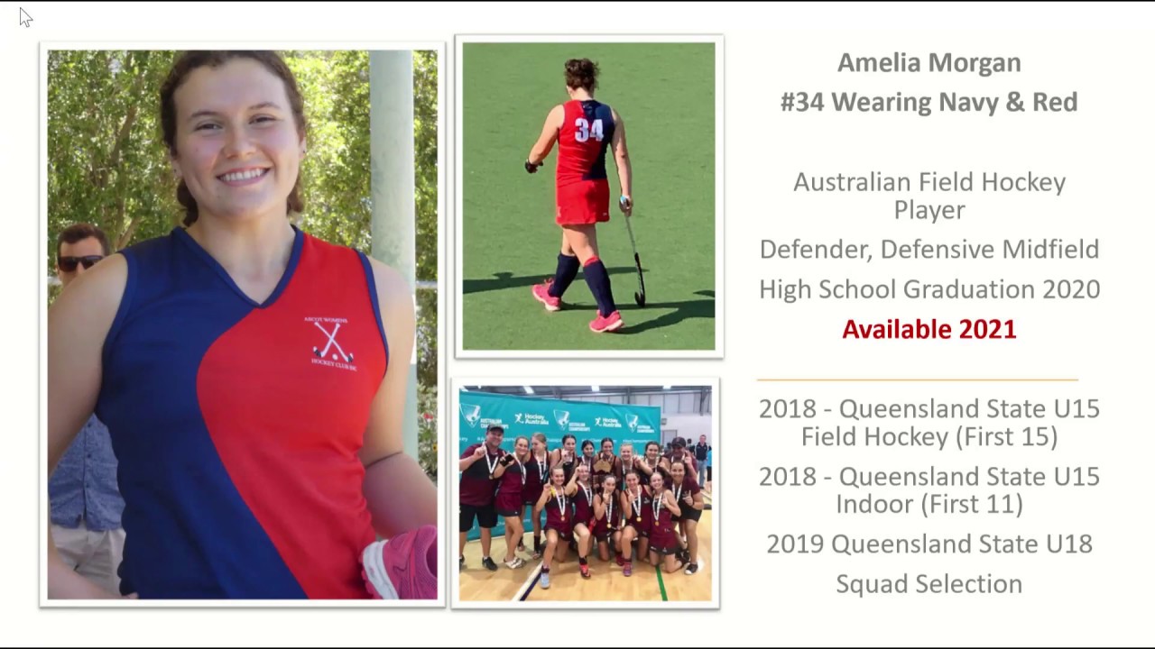 Field Hockey (Australian): Amelia Morgan #34 Red & Navy - available ...