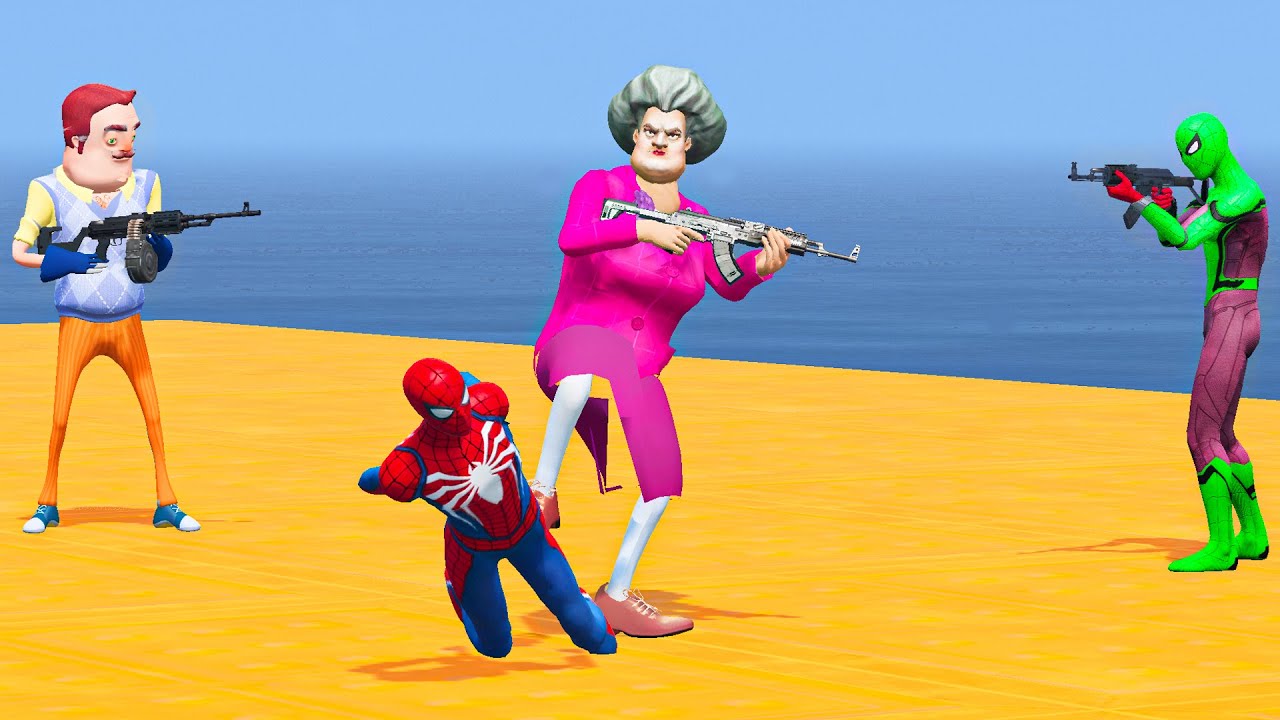 SCARY TEACHER 3D(EVIL TRICK CHALLENGE)SPIDERMAN VS MISS "T" HOUSE PRANK ...