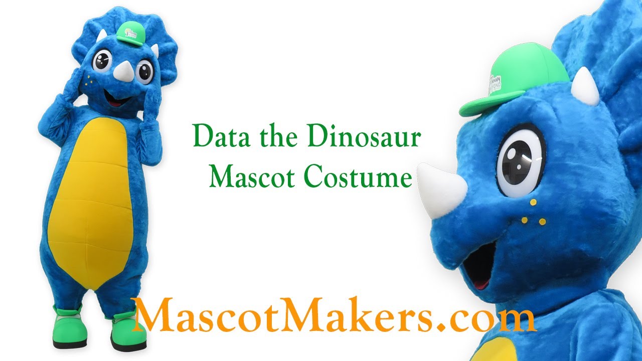 Data the Dinosaur Mascot Costume for Teach Me LLC | Mascot Makers ...