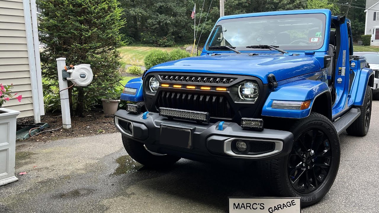 Jeep Wrangler Angry Gladiator Grille with Amber LED Install - YouTube